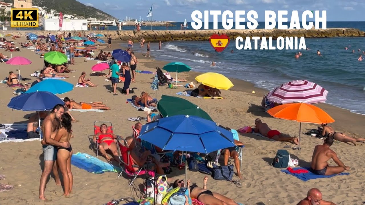Sitges Beach Catalonia 🇪🇸 4K Walking Tour (4K HDR June 2023) - YouTube