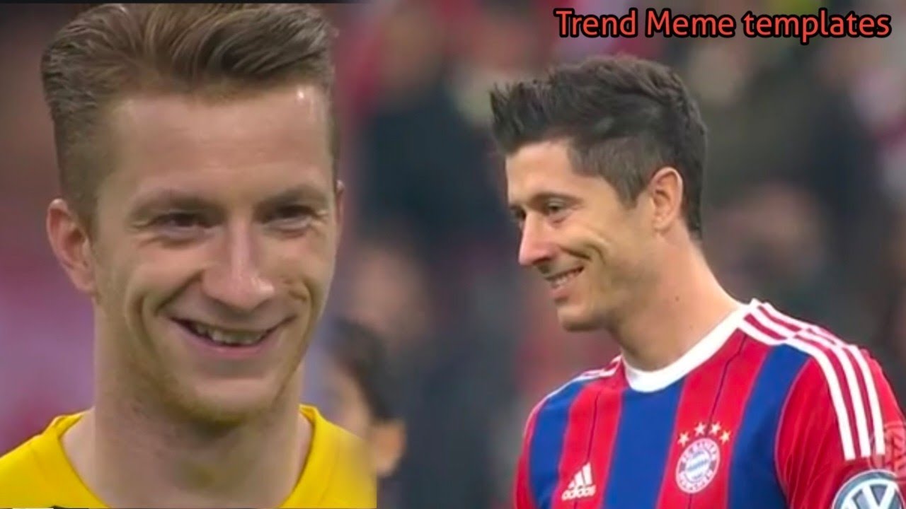 Marco reus and Robert Lawandowski smiling at each other | Trend Meme ...
