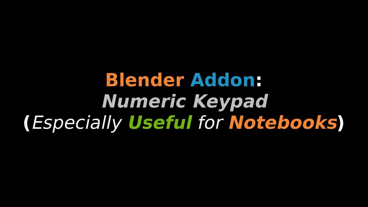 Numeric Keypad Panel - Blender Addon - YouTube