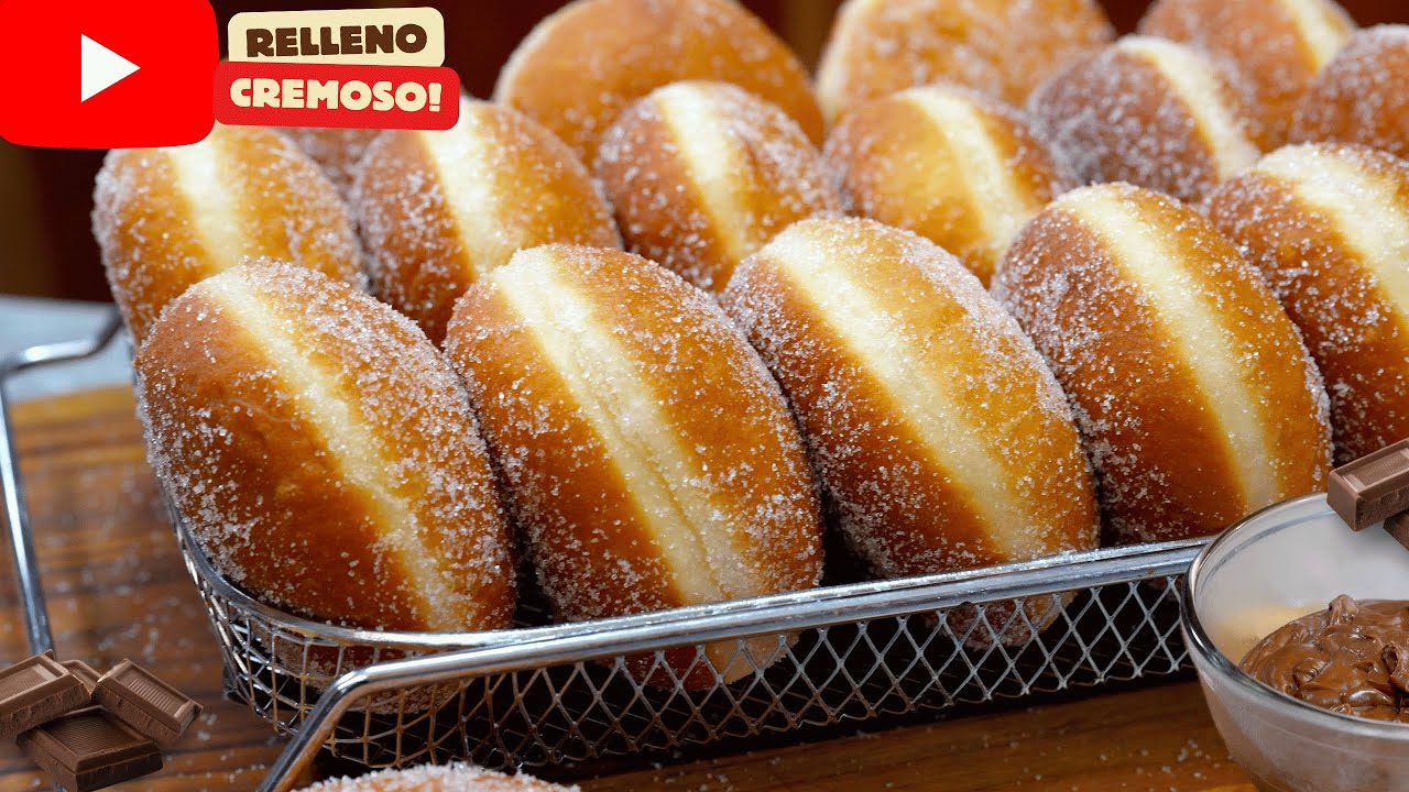 🔥La RECETA de DONUTS RELLENOS con CREMA de CHOCOLATE Suaves y ...