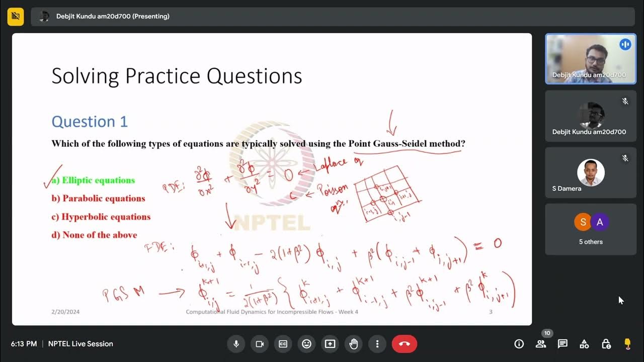 NPTEL LIVE SESSIONS - Computational Fluid Dynamics for Incompressible Flows - Week 4 - YouTube