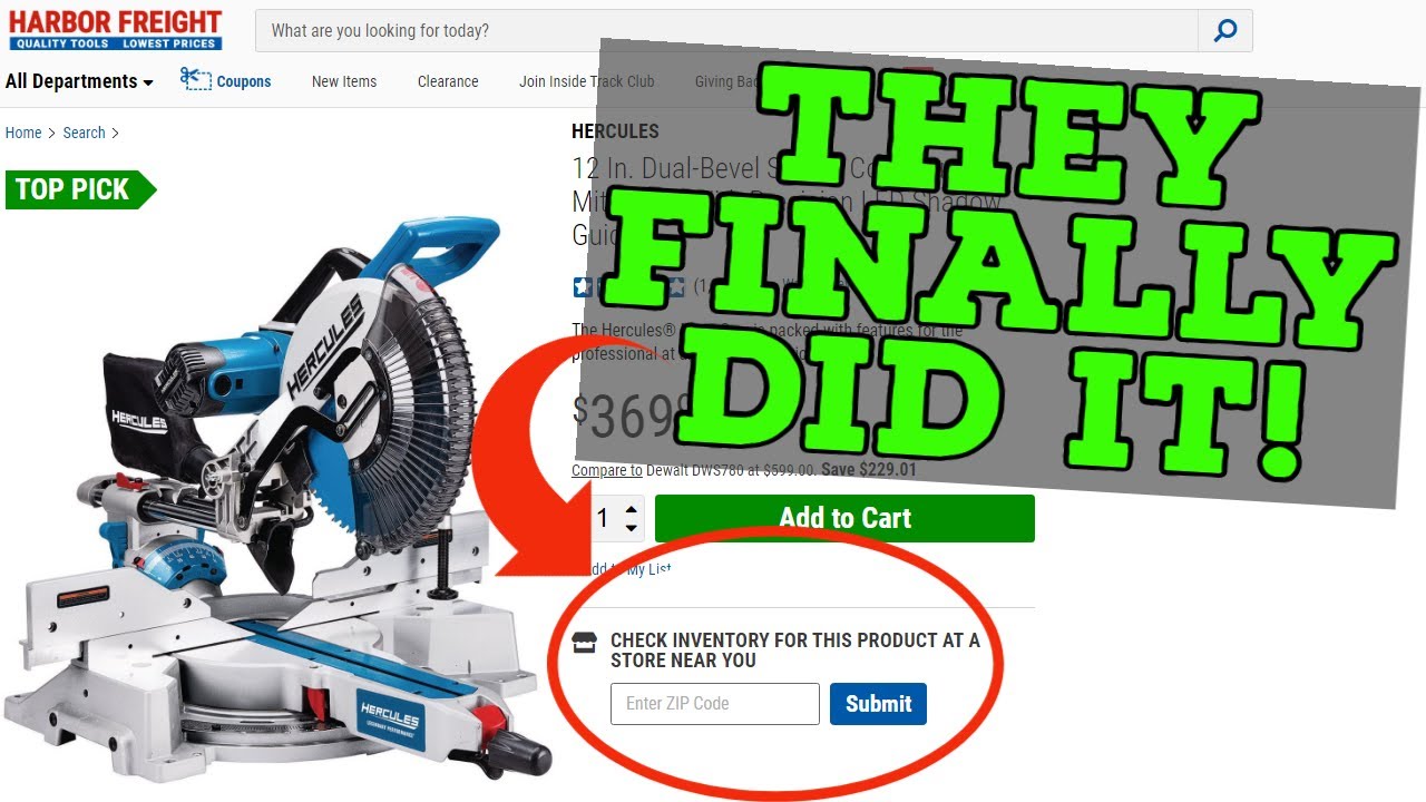 Harbor Freight Adds #1 Requested Feature to their Website! (Check In ...