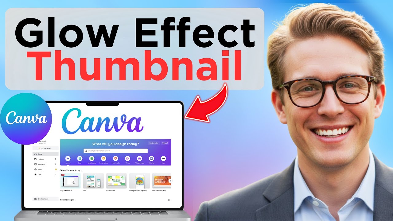 How To Make A Thumbnail For YouTube Videos With Glow Light Effect In ...
