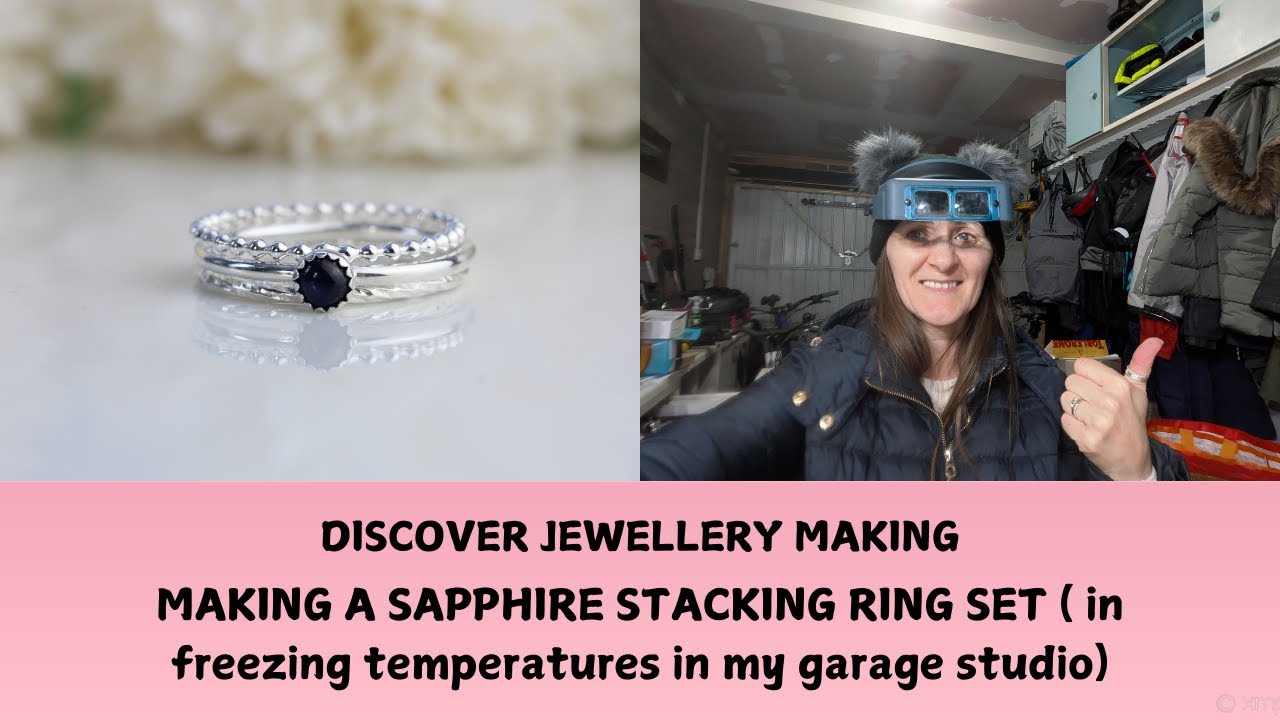 Making a sapphire stacking ring set in freezing temperatures! - YouTube