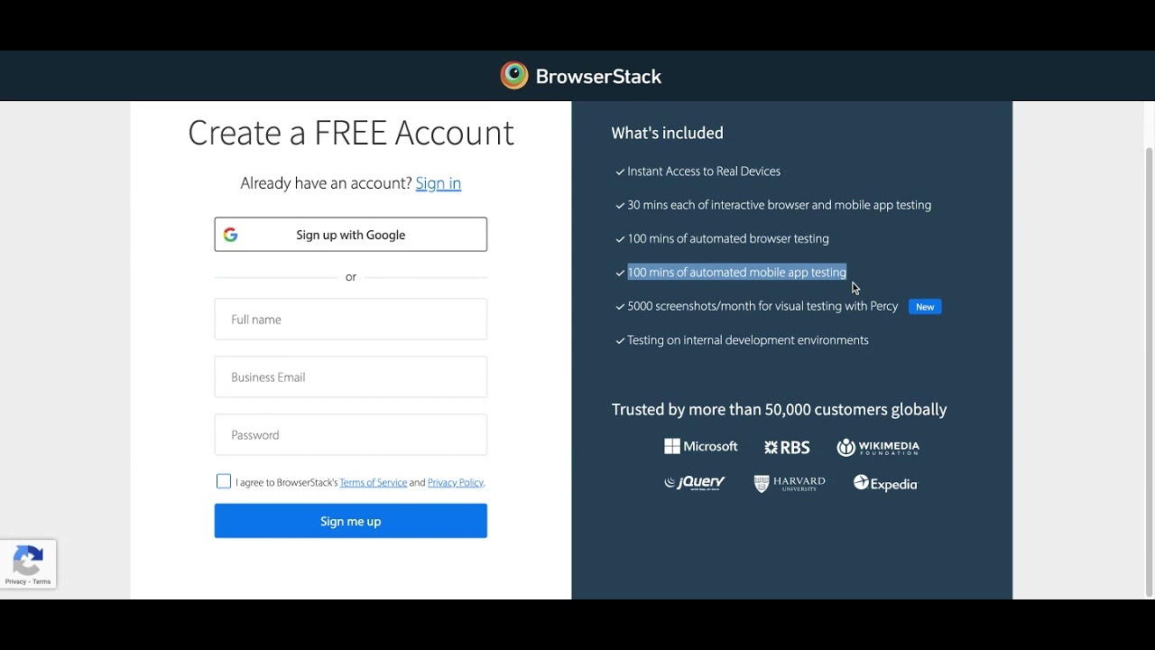 BrowserStack Signup Free Trial - YouTube
