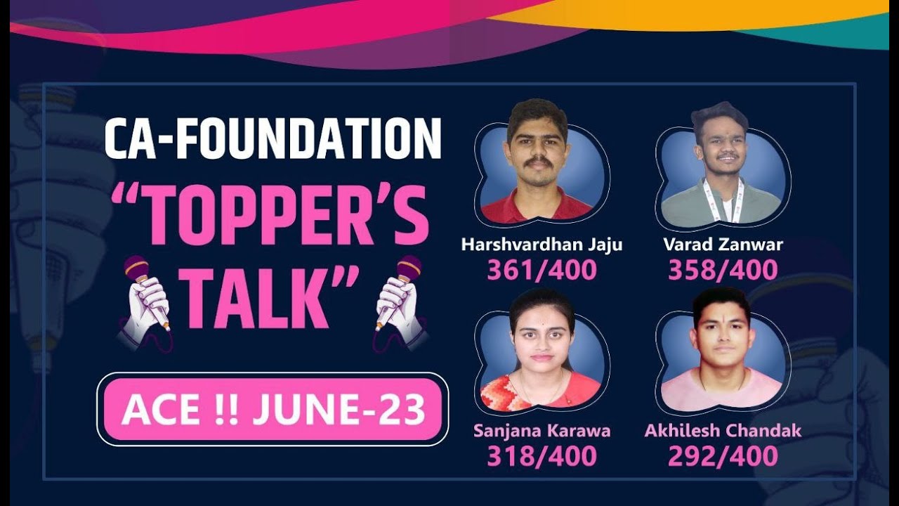 CA Foundation Toppers Talk || How to get Rank in CA Foundation ...