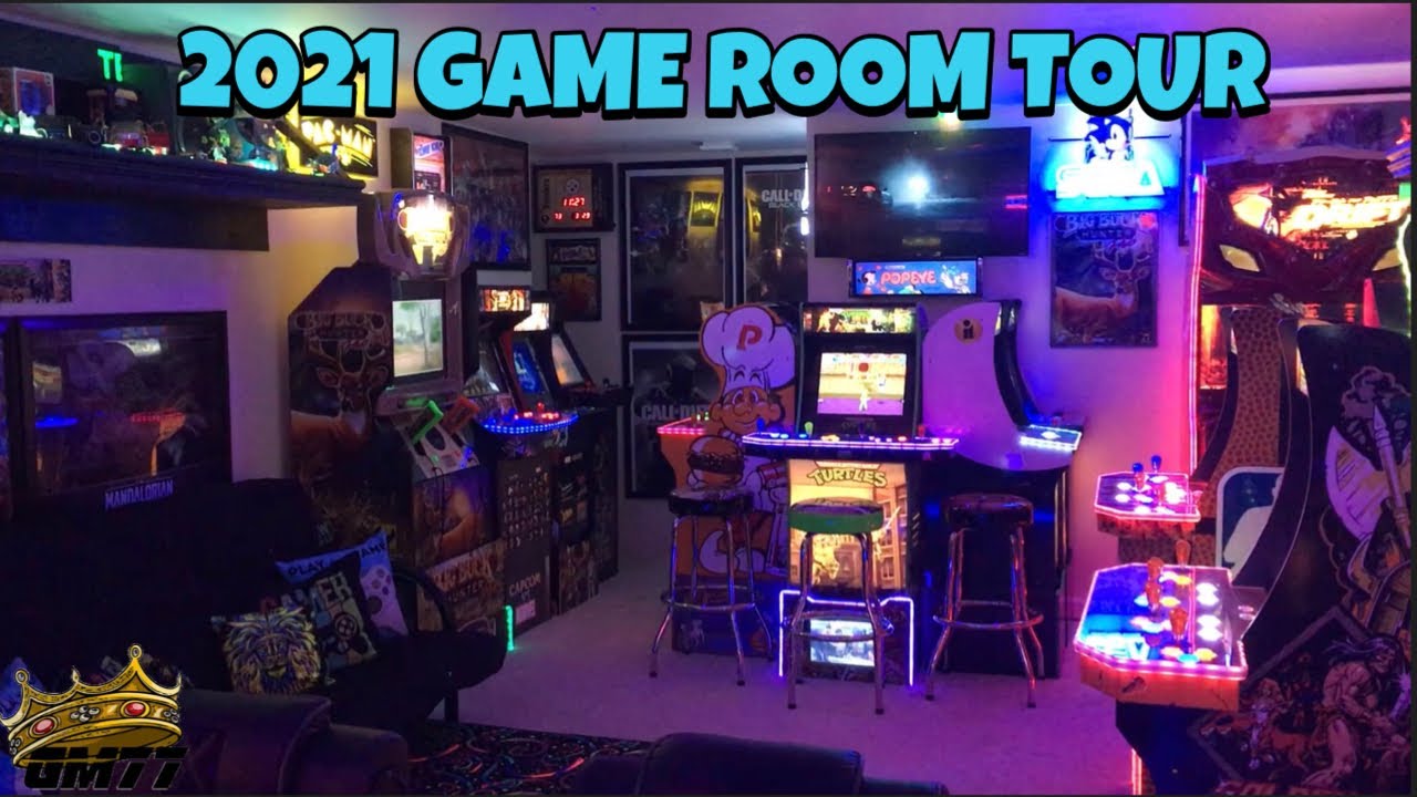 TOUR OF MY ARCADE GAME ROOM(2021) #gameroomtour #arcade1up #retrogaming ...