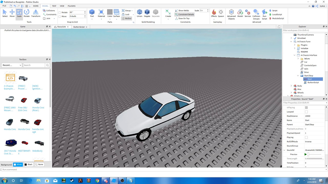 ROBLOX | Custom Start/Stop Ignition button on A-Chassis - YouTube