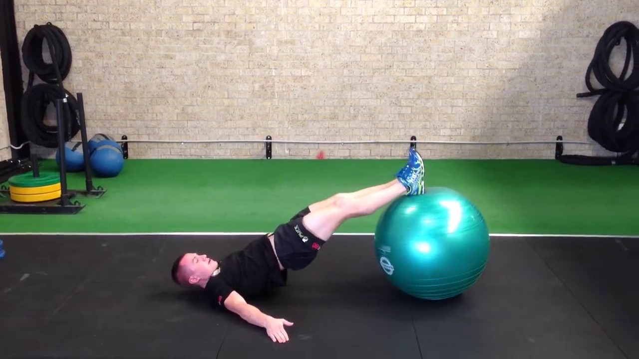 Fit ball Hamstring curls - YouTube