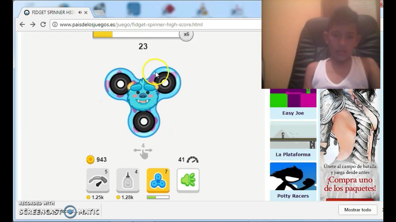 juegandon con fidget spinner virtual - YouTube