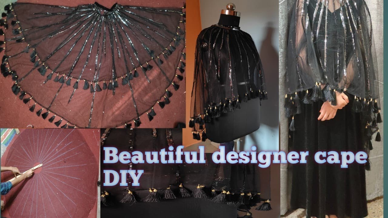 Beautiful designer cape DIY//circle top.cape top cutting and stitching ...