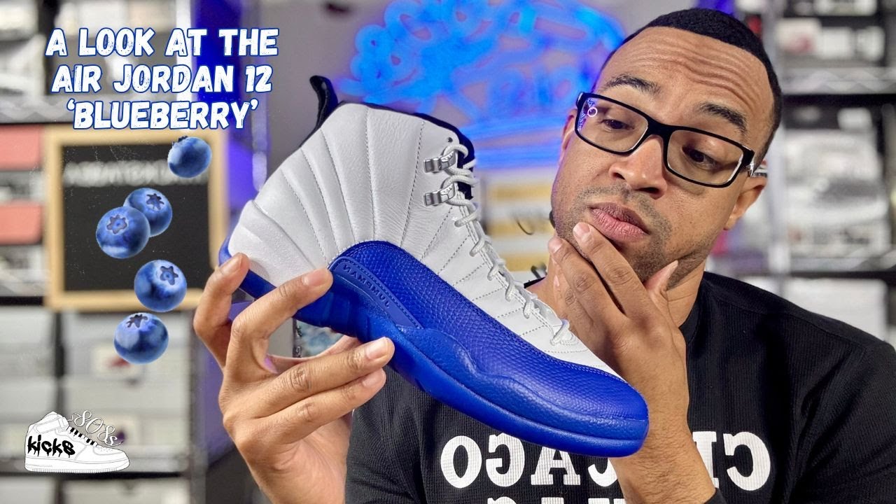 A look at the Air Jordan 12 'Blueberry' - YouTube