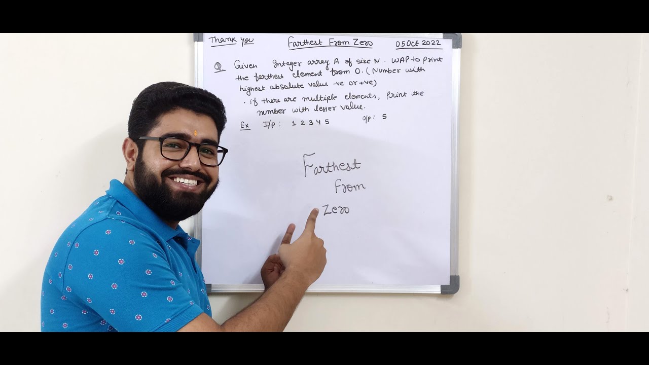Farthest Element From Zero | Farthest Number From Zero #datastructureandalgorithm - YouTube