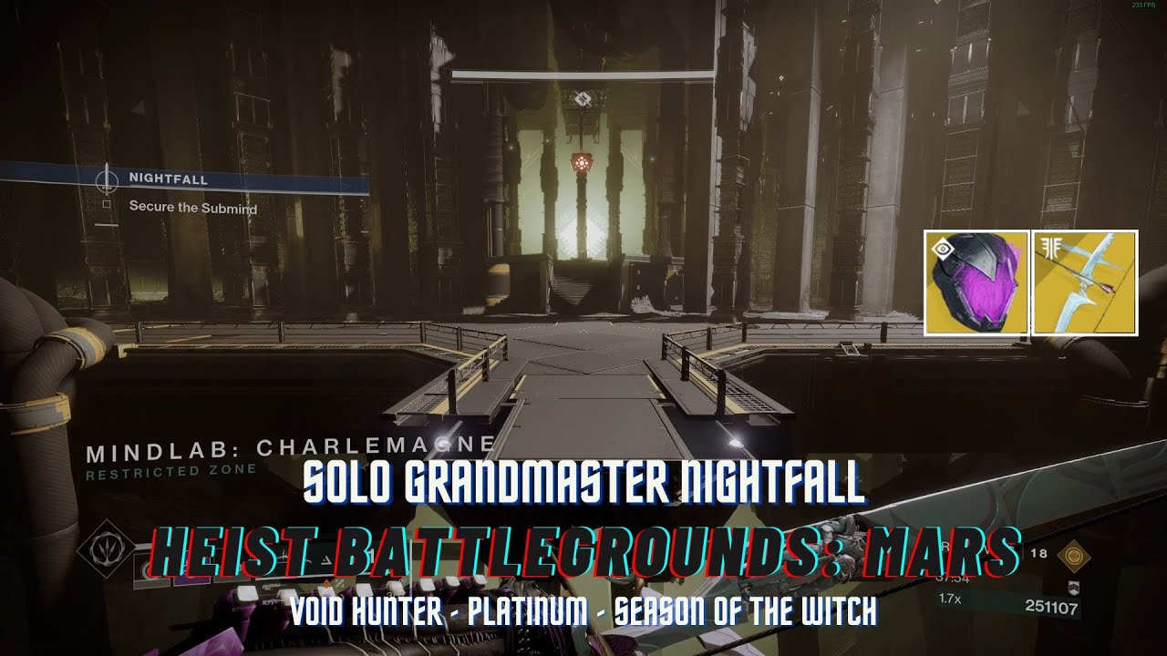 Solo Heist Battlegrounds Mars Grandmaster Nightfall on Void Hunter ...