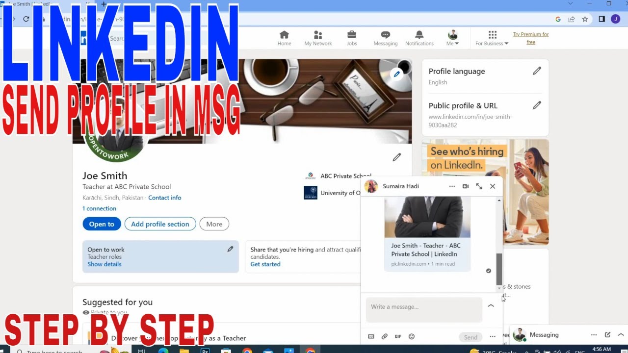 How To Send Profile In A Message In LinkedIn 🔴 - YouTube