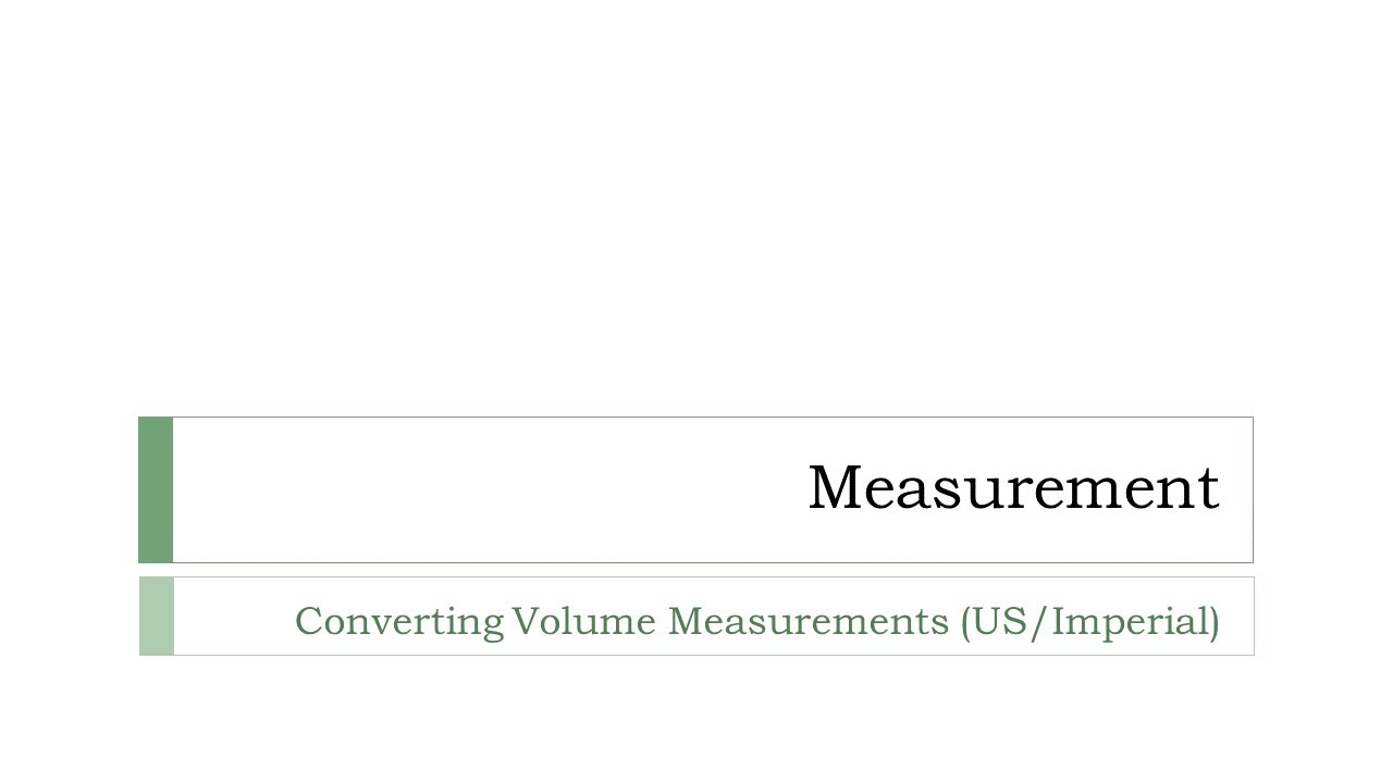 Volume Measurements (US/Imperial) - YouTube