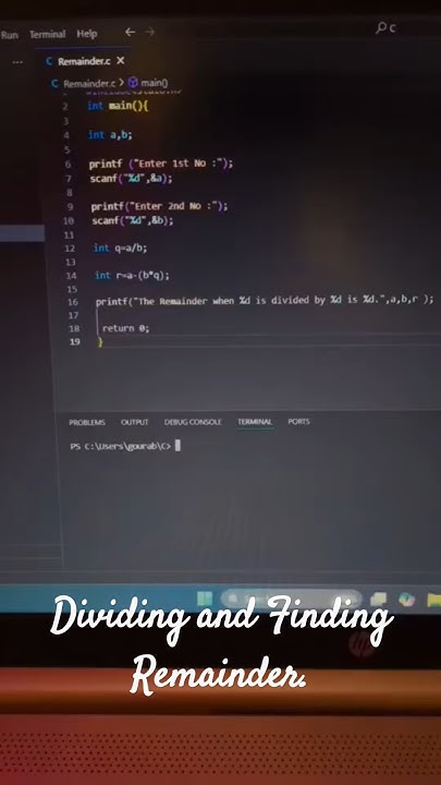 C Programming: Dividing and Finding Remainder. #CProgramming #ModulusOperator # ...