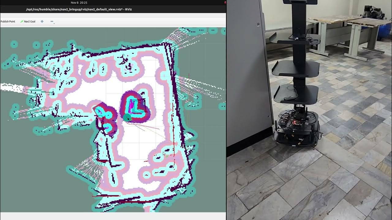 SLAM and Navigation on a 2-wheeled robot using Nav2 - YouTube