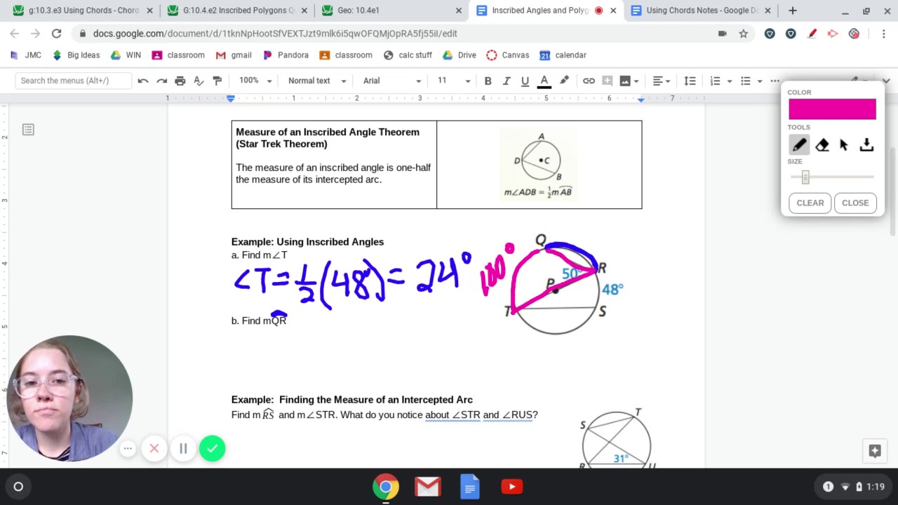 Inscribed Angles and the Star Trek Theorem - YouTube