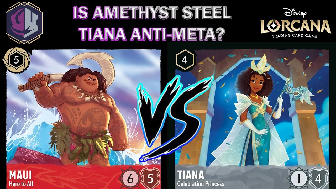🟣🔘 AMETHYST STEEL TIANA AGGRO BODYGUARD VS RUBY AMETHYST BOUNCE - Disney Lorcana Gameplay - YouTube