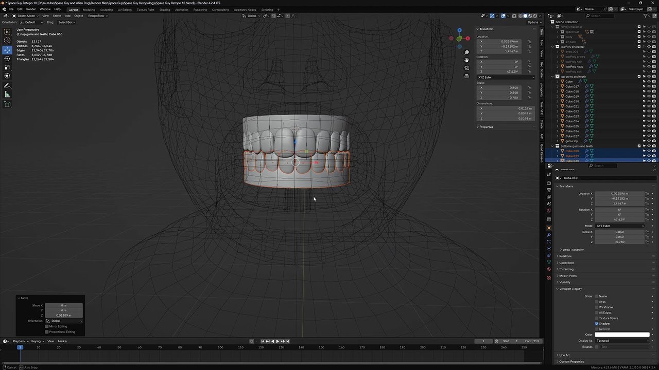 Blender Modeling Inner Mouth and Eyes - YouTube