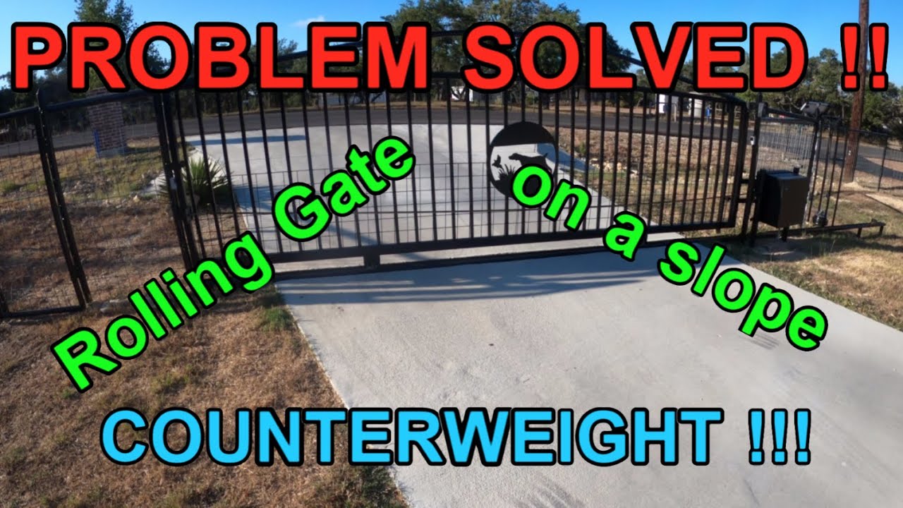 Projects 2023 09 Counterweight for rolling gate on incline - YouTube