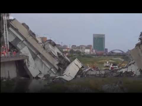 Italian bridge collapse caught on camera | Breaking News - YouTube