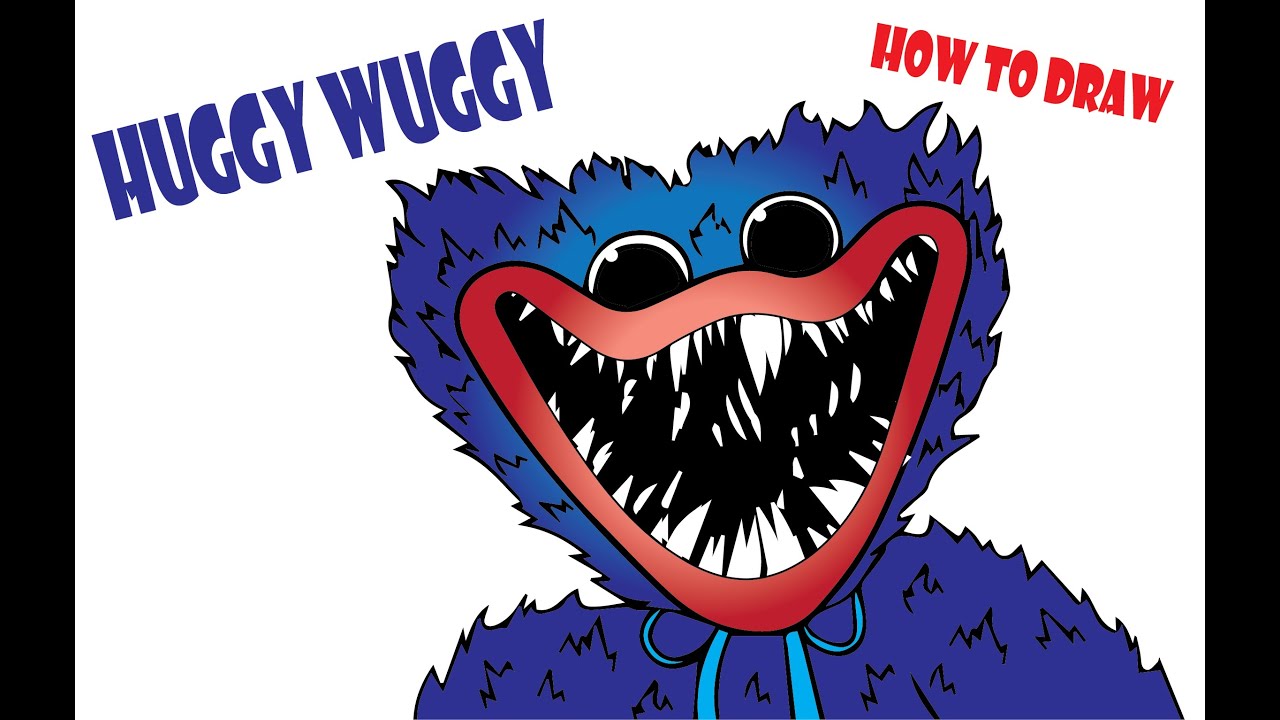 Huggy wuggy draw. How to draw huggy. Poppy playtime edit. - YouTube