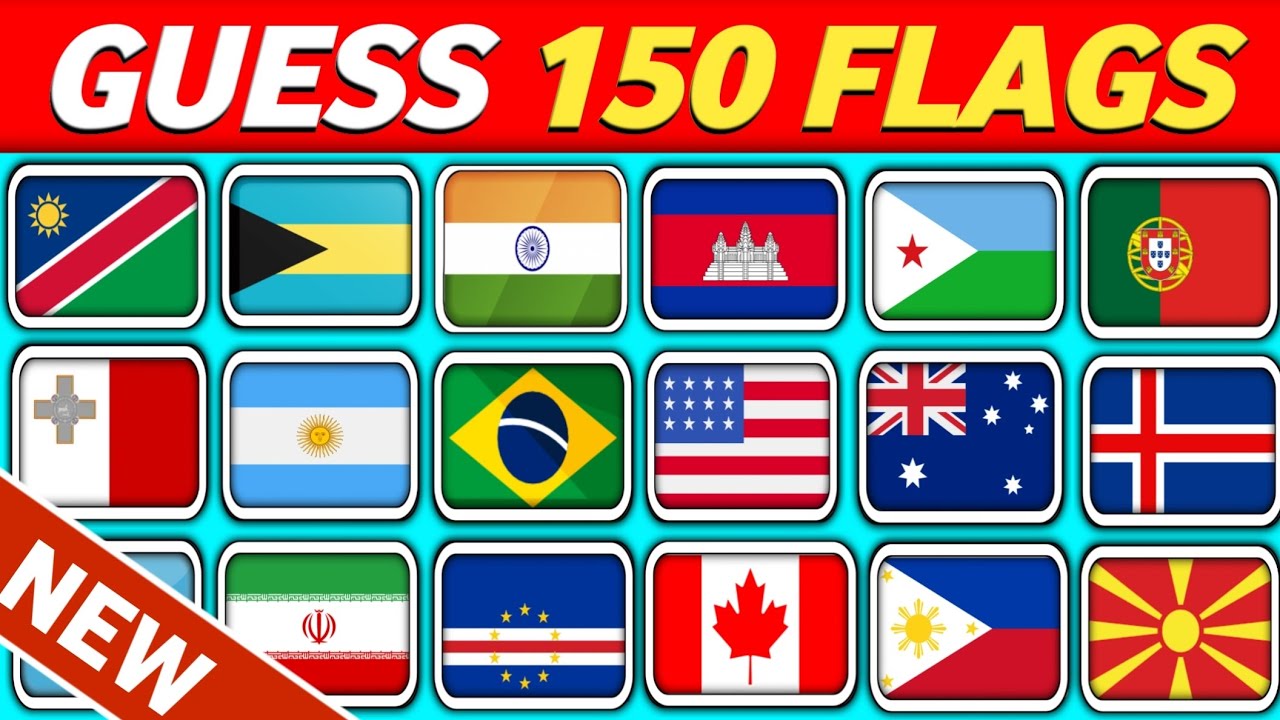 🇮🇳Guess the Country by the Flag Quiz 🚩🇹🇿 | Can You Guess the 150 Flags ...
