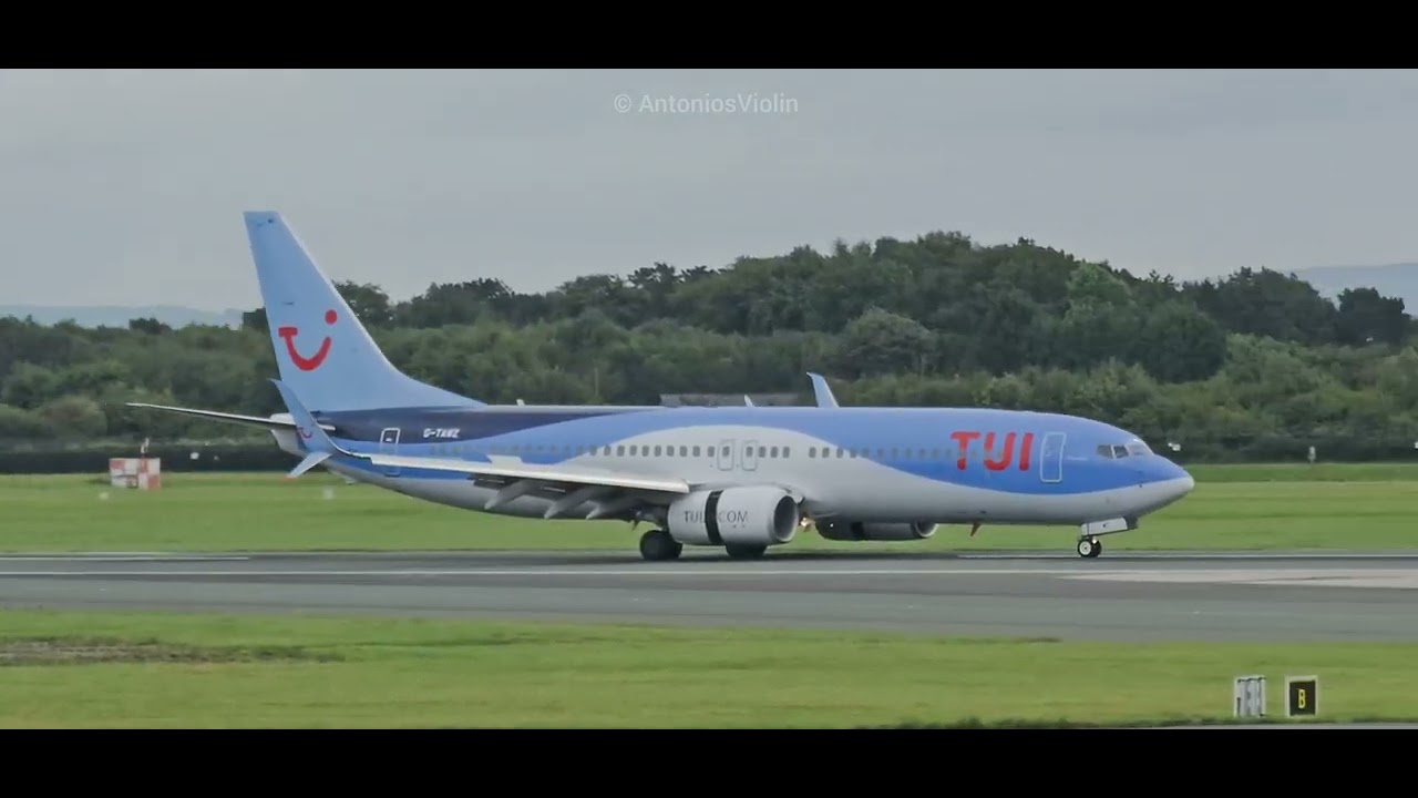 The blue really makes TUI's aircraft's pop. 🩵🔥. TUI seen here at MAN. # ...