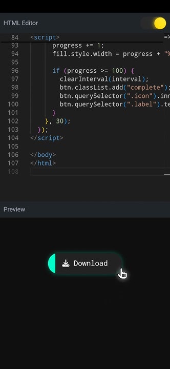 ⬇️ Create an Animated Download Button in HTML + CSS + JS 💻 #coding #programming #animation - YouTube