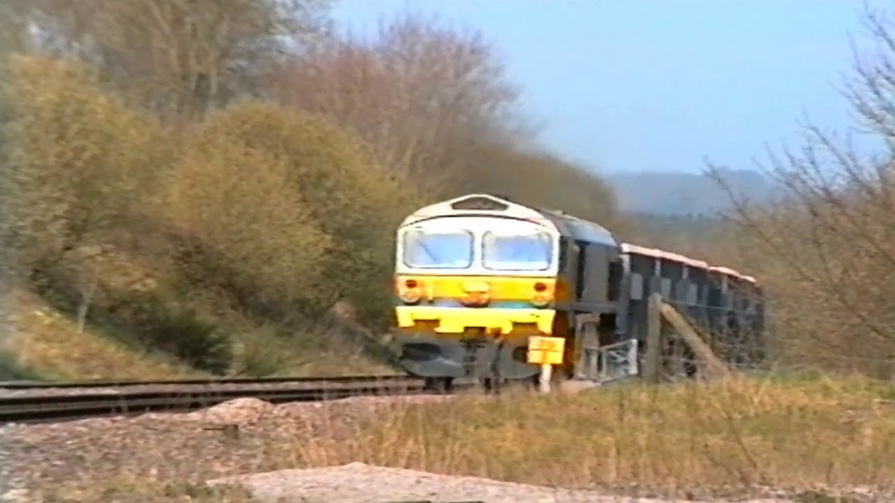 SAVERNAKE BANK WILTSHIRE CLASS 59 STONE TRAINS 13/04/1995 - YouTube