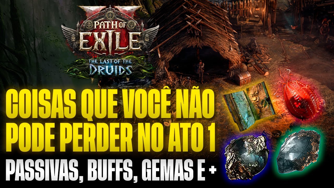 ATO 1 do PoE 2 COMPLETO em 8 Minutos | Todos os Pontos de Passiva, Buffs e Gemas! Path of exile ...