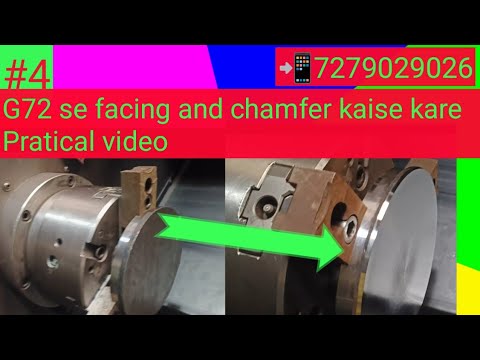 #4 G72 facing cycle se chamfer kaise kare #how to do chamfer G72 facing ...