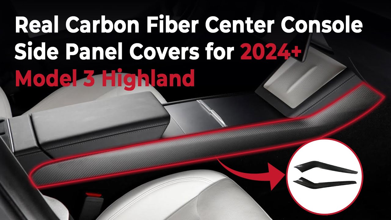 Real Carbon Fiber Center Console Side Panel Covers for 2024+ Model 3 ...