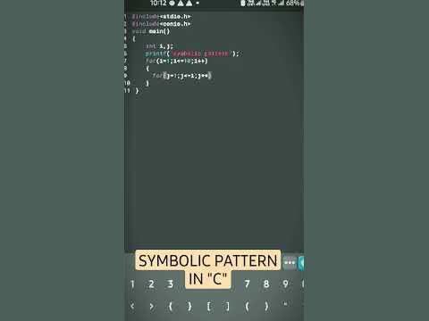 symbolic pattern in c #shorts #programming #coding #cod - YouTube