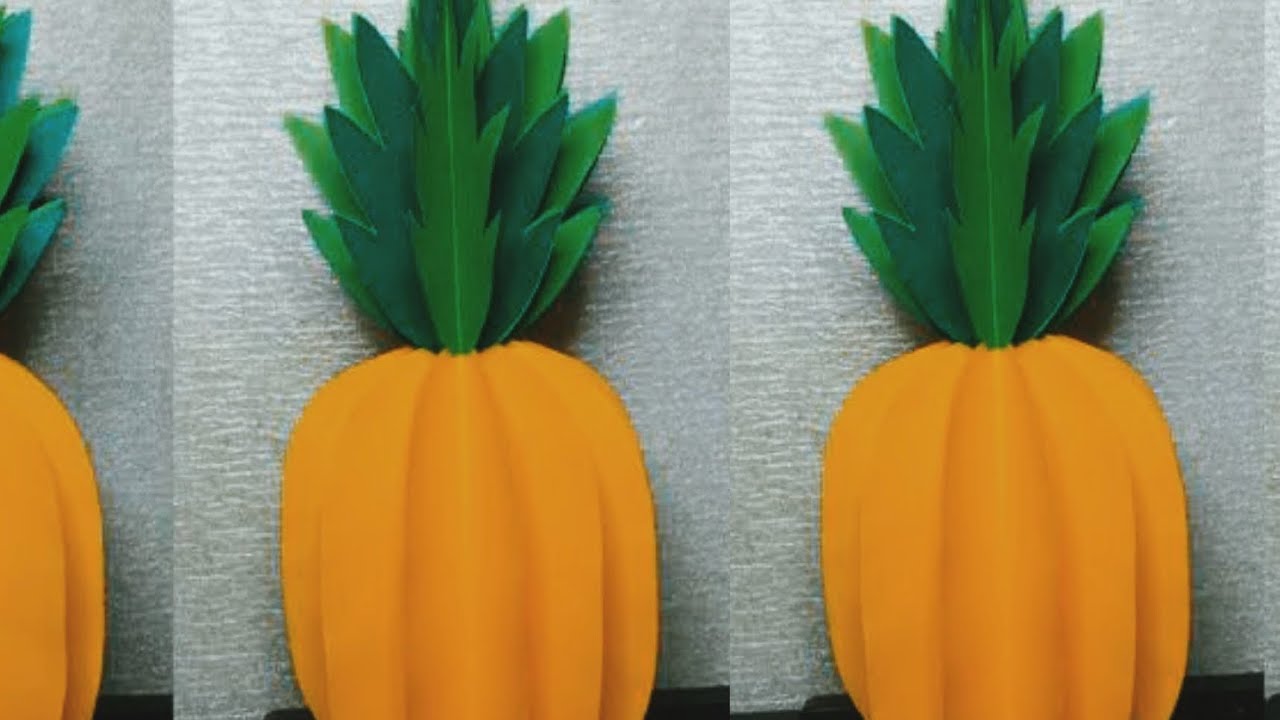 DIY,how to make paper pineapple|3D paper pineapple craft|Diy pineapple ...