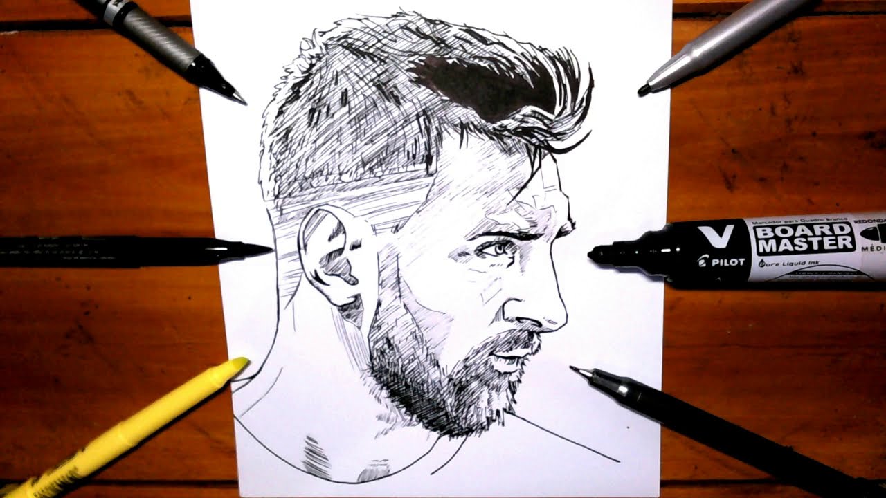 Cómo dibujar Lionel MESSI, Cómo dibujar MESSI - YouTube