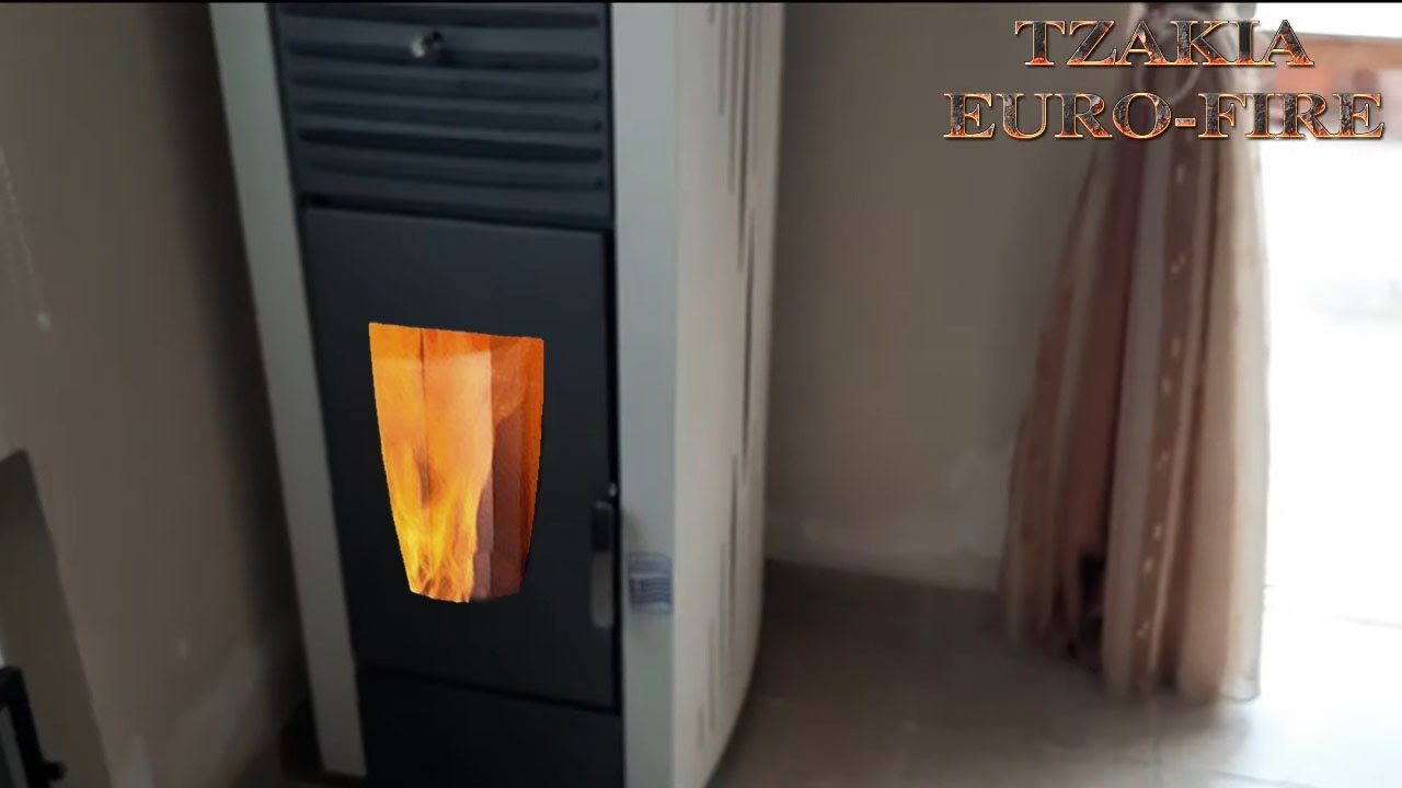 Σόμπα Pellet αερόθερμη τοποθέτηση και πρώτο άναμμα - YouTube