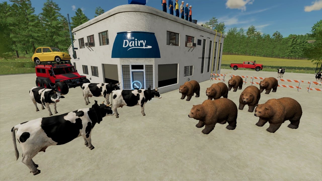 Saving cows and campers from wild bears | Farming Simulator 22 - YouTube