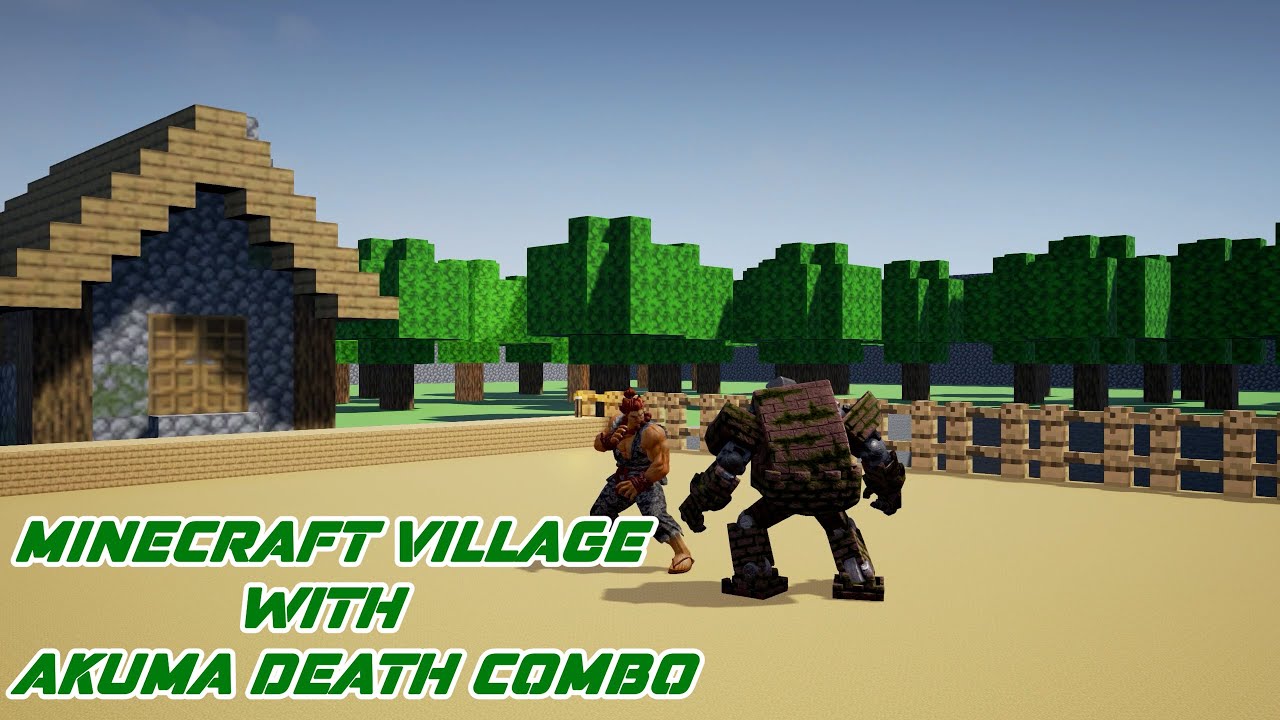 Tekken 7 - Minecraft Village With Akuma Death Combo - YouTube