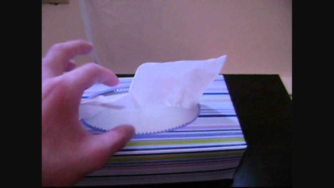How To Pull A Tissue Out Of A Tissue Box - YouTube