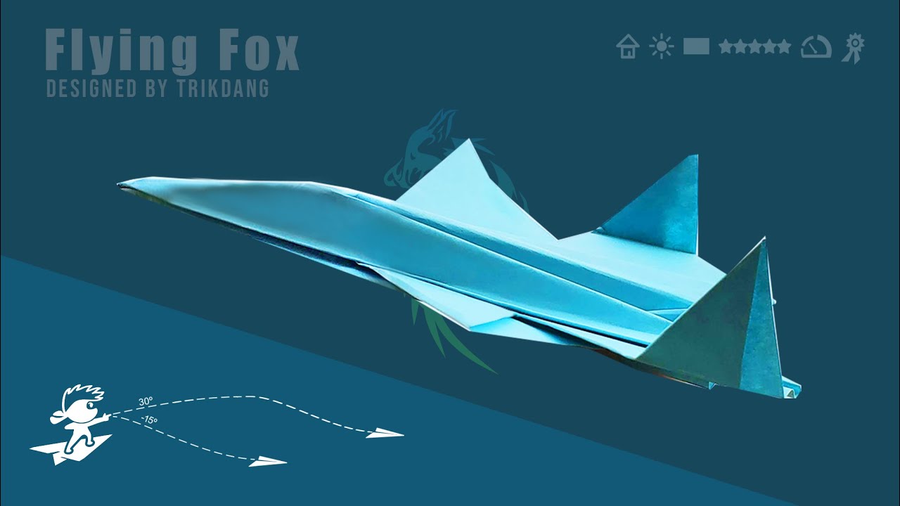 Paper Airplane Tutorial - How to make a Paper Jet Fighter | T-34 Flying ...