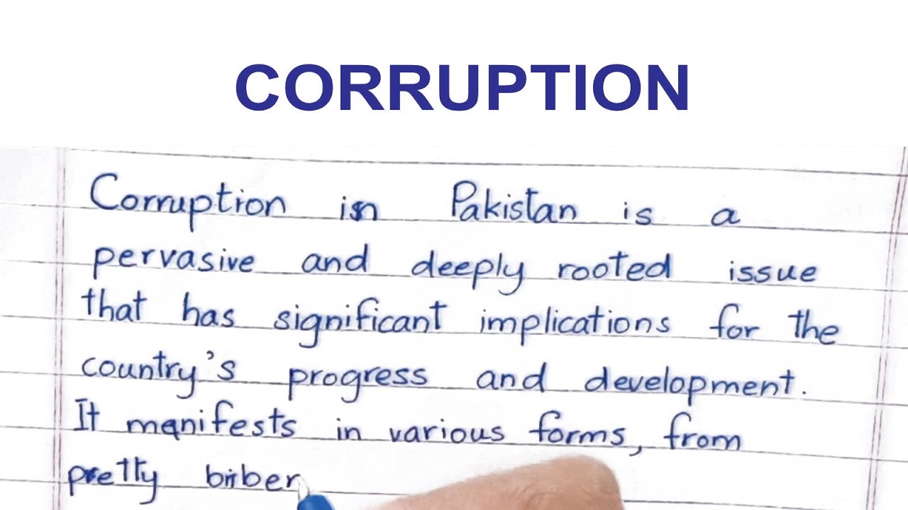 Corruption Essay writing in English - YouTube