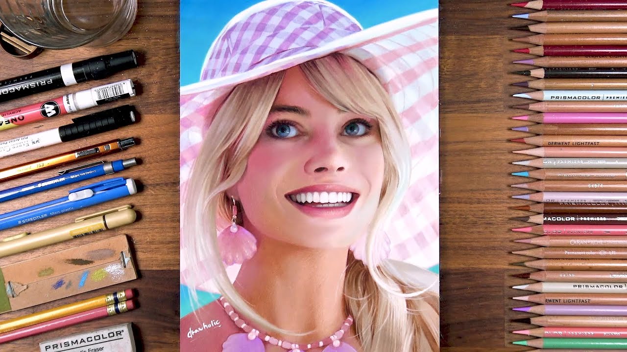 Drawing Barbie (Margot Robbie) | drawholic - YouTube