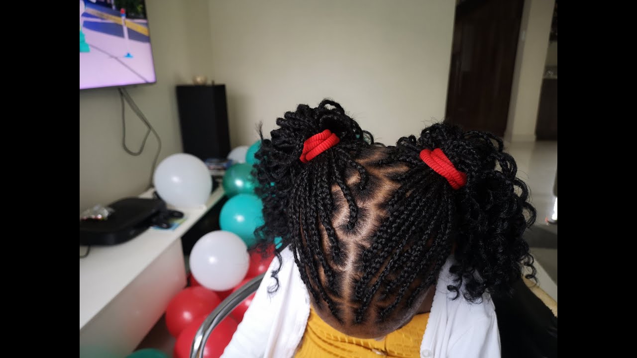 HOW TO DO KIDS BRAIDS WITH CURLY FIBER - YouTube
