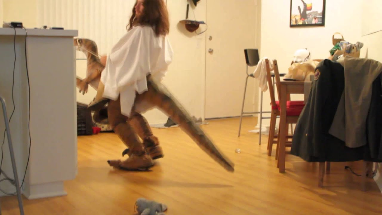 Awesome Jesus Riding a Raptor Costume - Halloween 2013 - YouTube