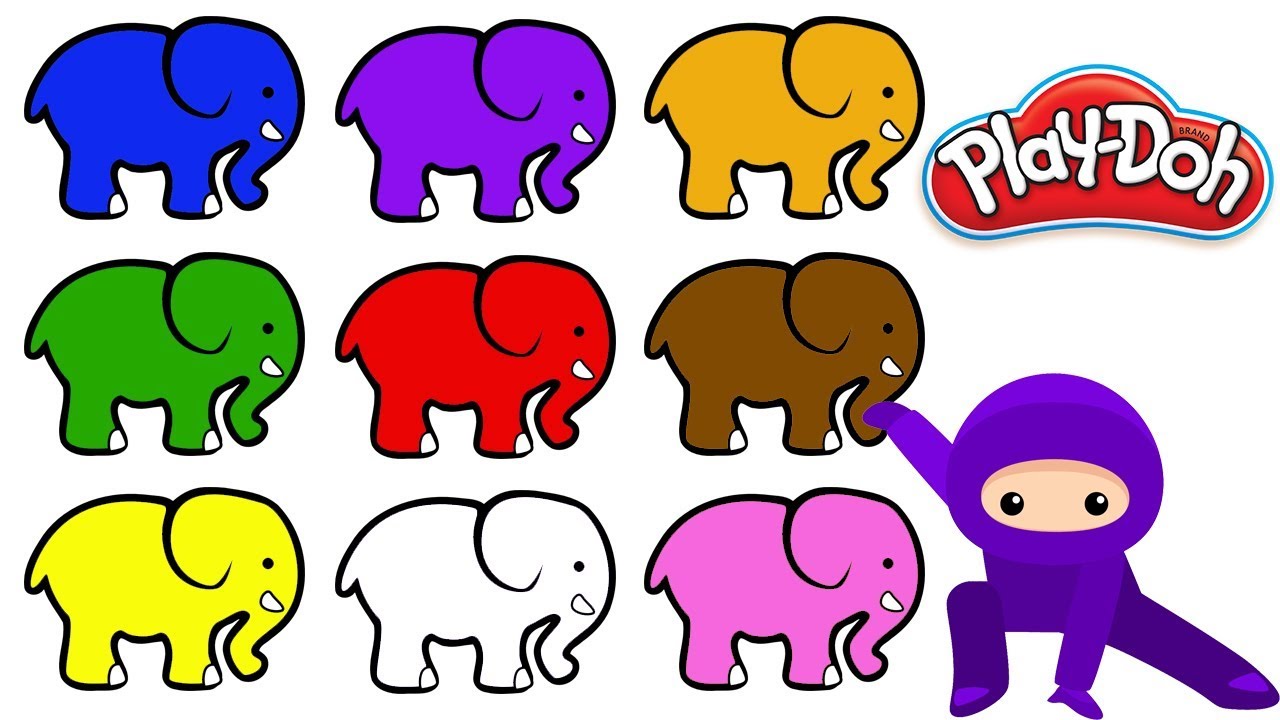 Learn Colors with Play Doh Elephants and Spell Words! Fun & Creative ...