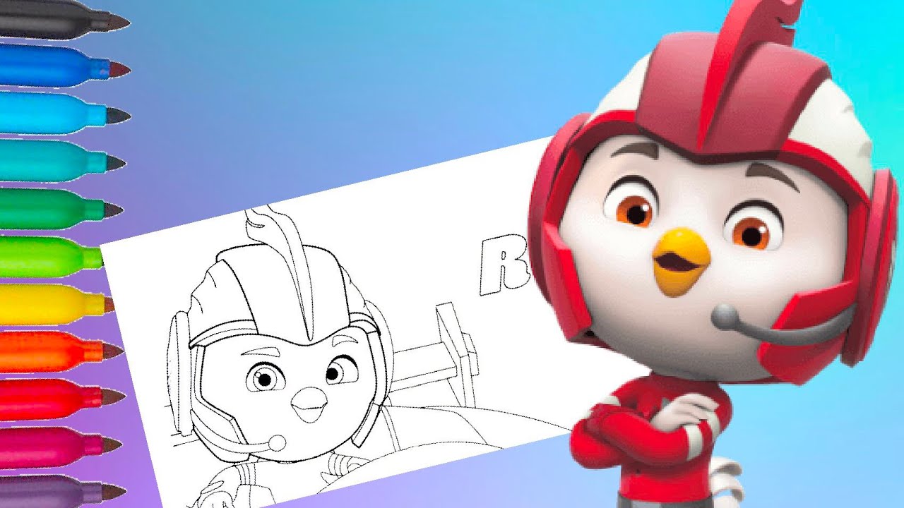 Rod the Chook Top Wing Academy Flying the Plane Coloring for Kids ...