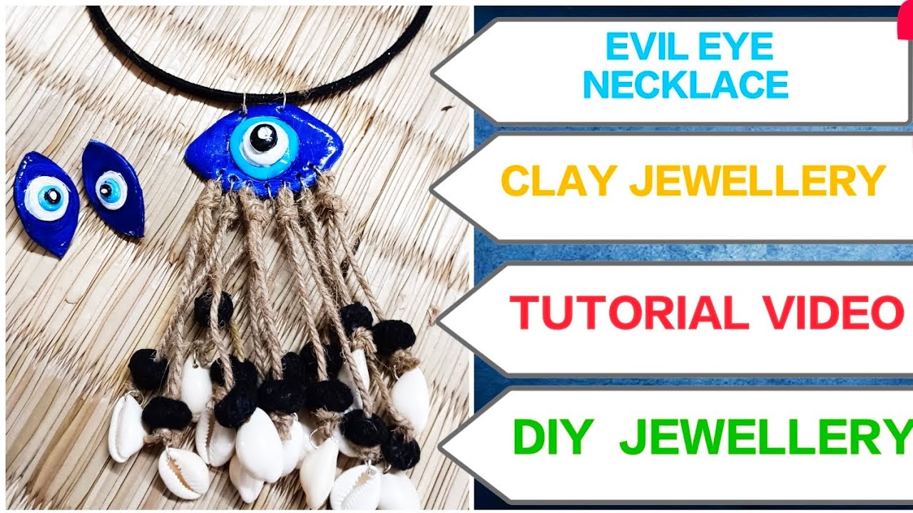 Evil Eye Necklace | How to make clay hansuli at home | #clayart #evil # ...